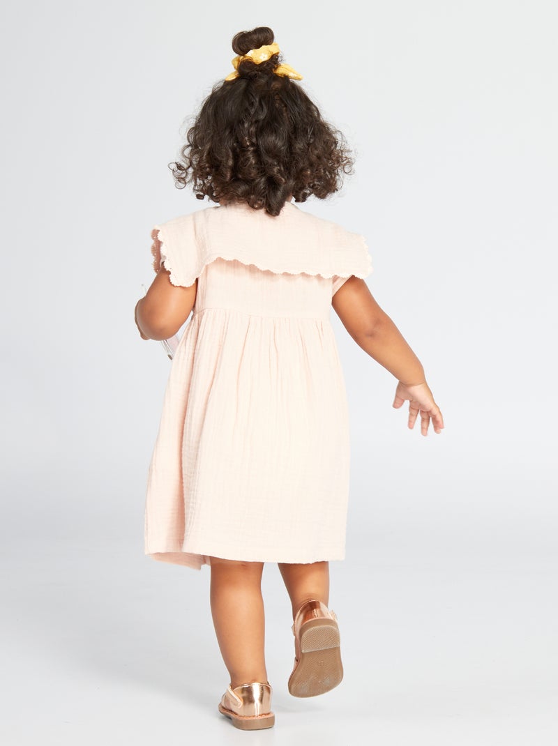 Robe en gaze de coton - Rose - Bébé fille - 18.00€ - Kiabi