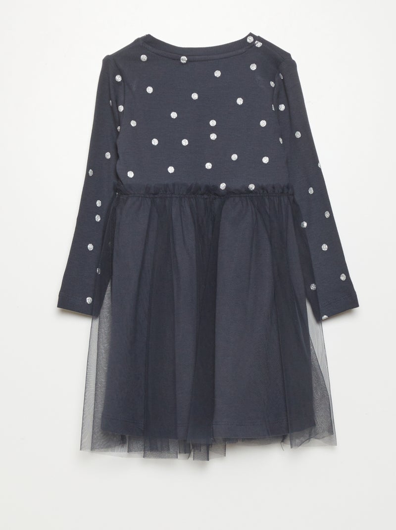 Robe en jersey avec motif 'pois' - Bleu marine - Kiabi - 22.00€