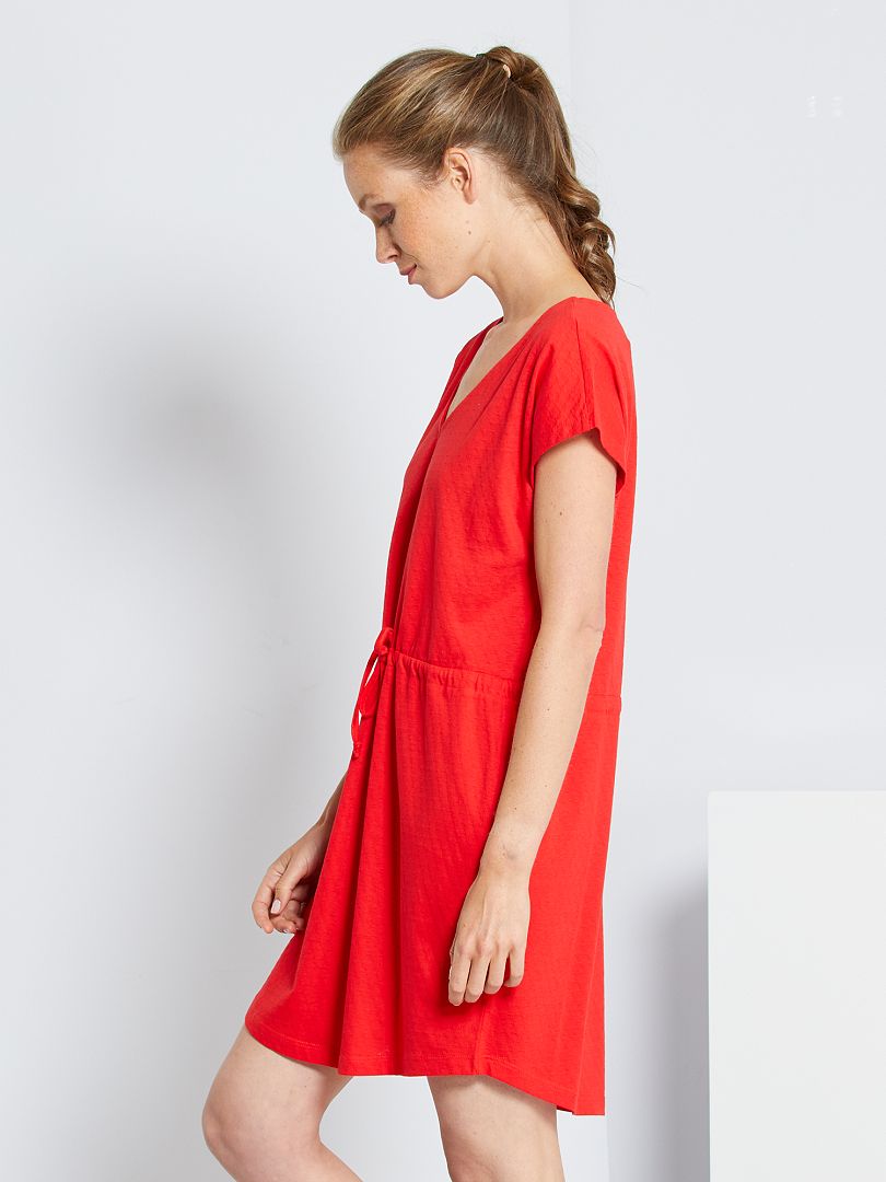Robe en maille fantaisie 'JDY' - rouge - Kiabi - 15.00€