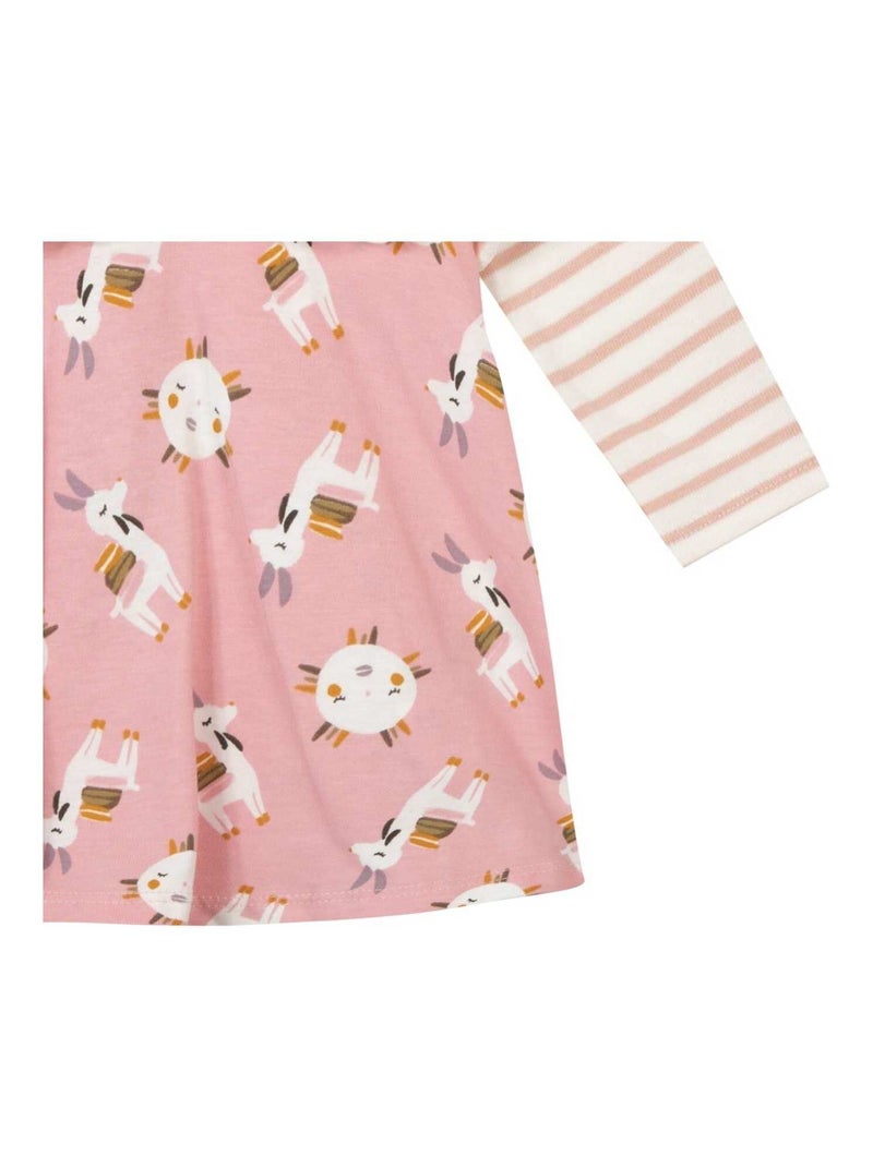 Robe En Maille Imprimée Lama 'miniman' - Vieux rose - 0.00€ - Kiabi