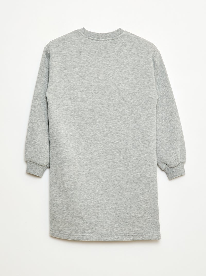 Robe en molleton avec animation sequins pailletés - Gris - Fille - 15. ...