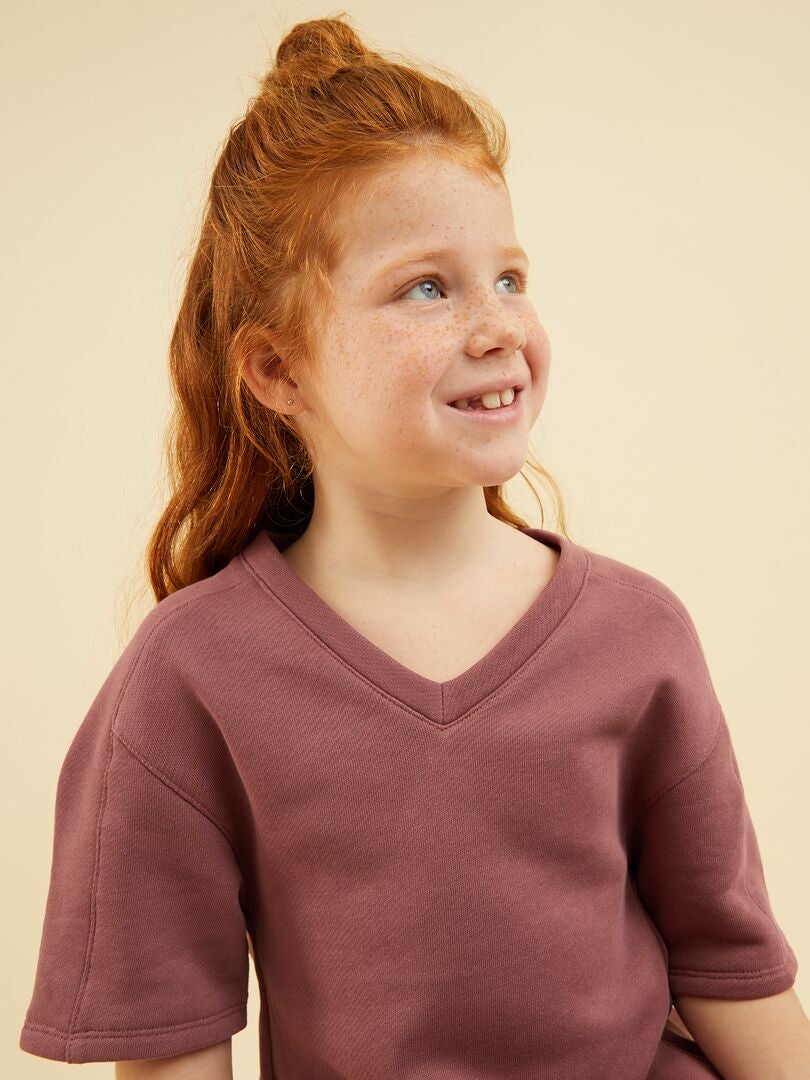 Robe en molleton uni - rose brun - Kiabi - 8.00€