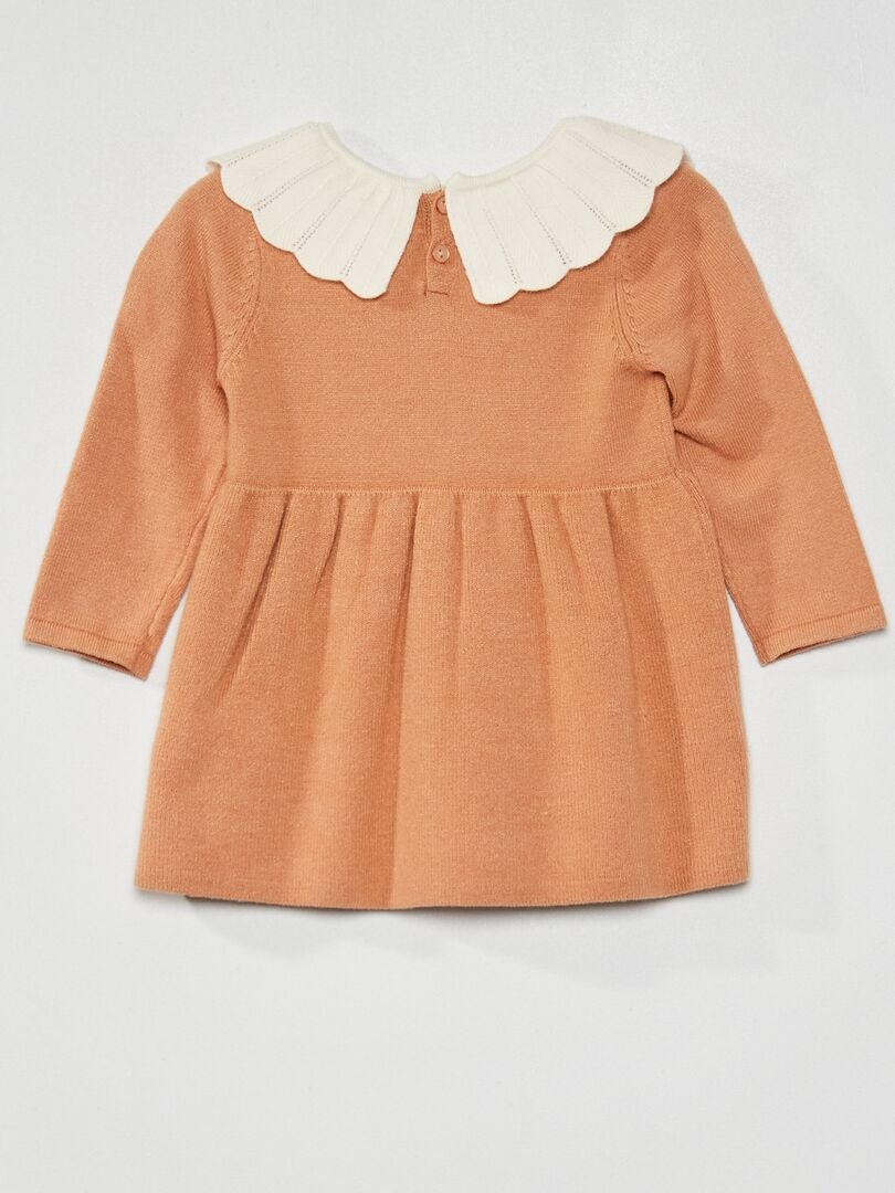 Robe en tricot col claudine - Rose - Kiabi - 13.00€