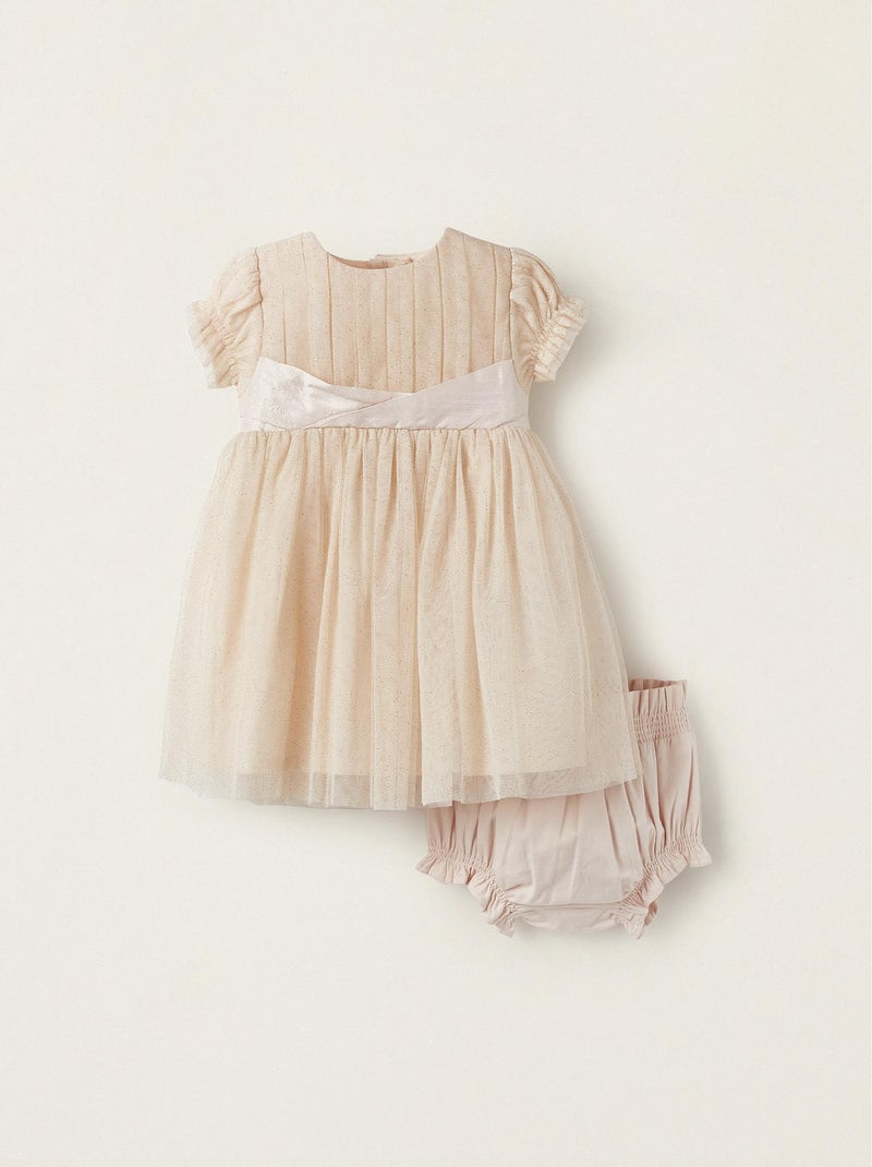 Robe en tulle avec paillettes + Bloomer pour nouveau-nés manches ...