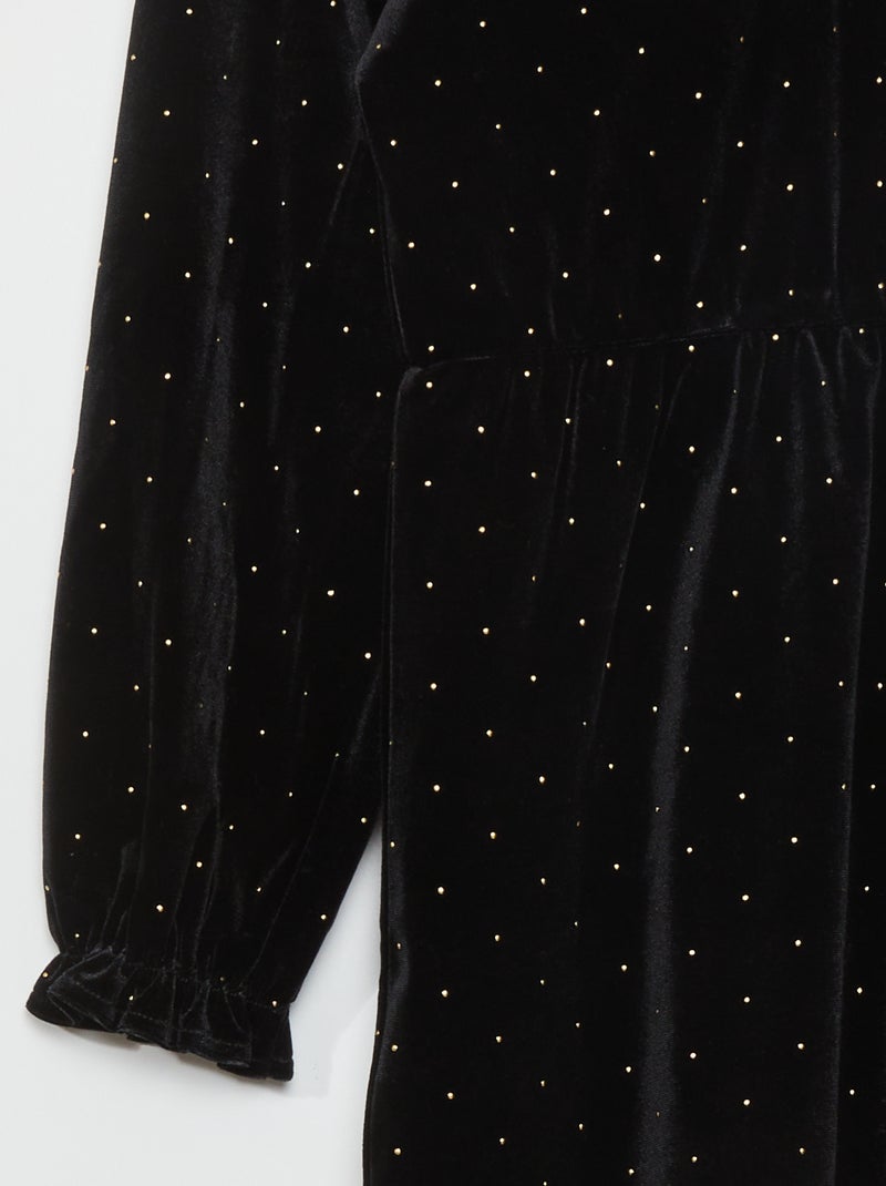 Robe en velours à manches longues - noir - 17.00€ - Kiabi