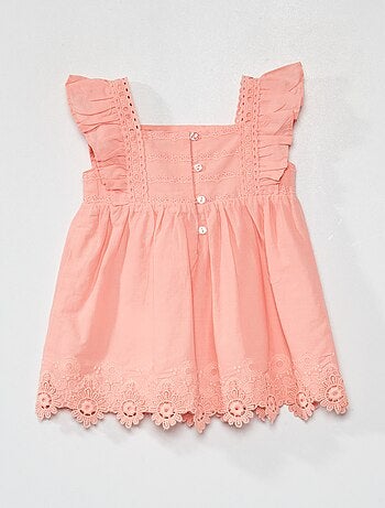 Robe en gaze de coton - Rose - Kiabi - 10.80€