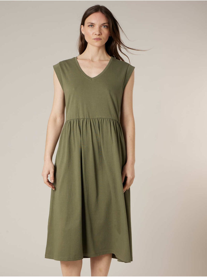 Robe évasée femme en 100% coton 'Deeluxe' - Kaki - Femme - 0.00€ - Kiabi