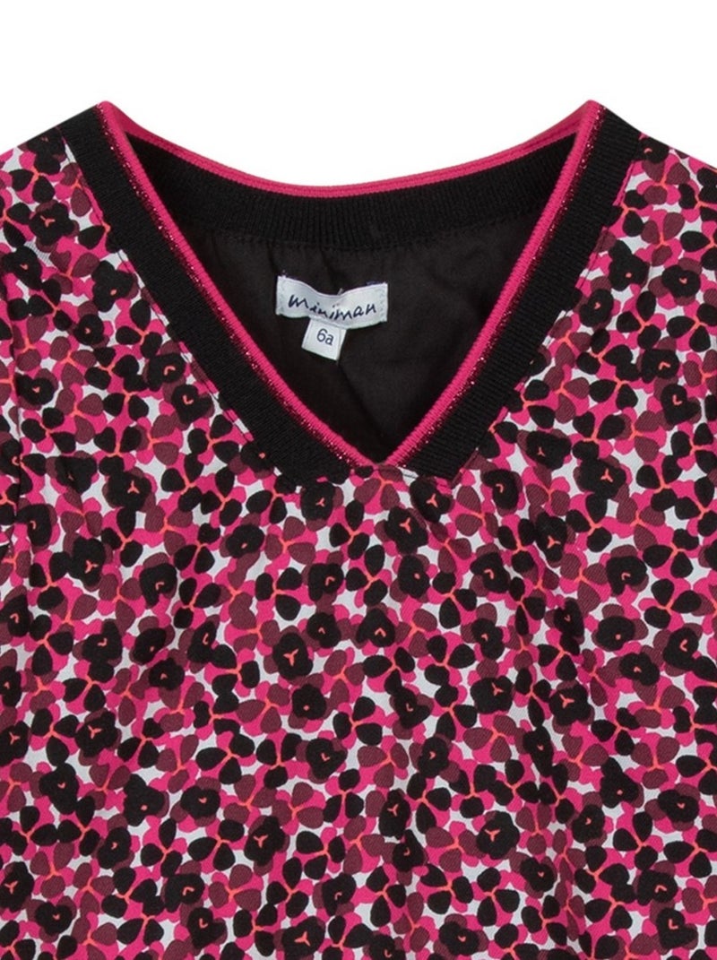 Robe Imprimée Manches Longues 'miniman' - Rose fushia - 0.00€ - Kiabi