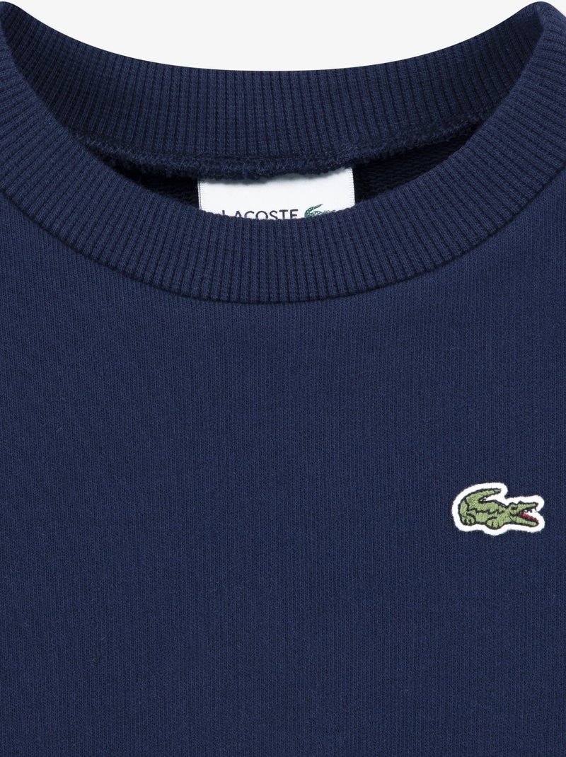 Robe Lacoste manches longues molleton - Bleu marine - Fille - 90.00 ...