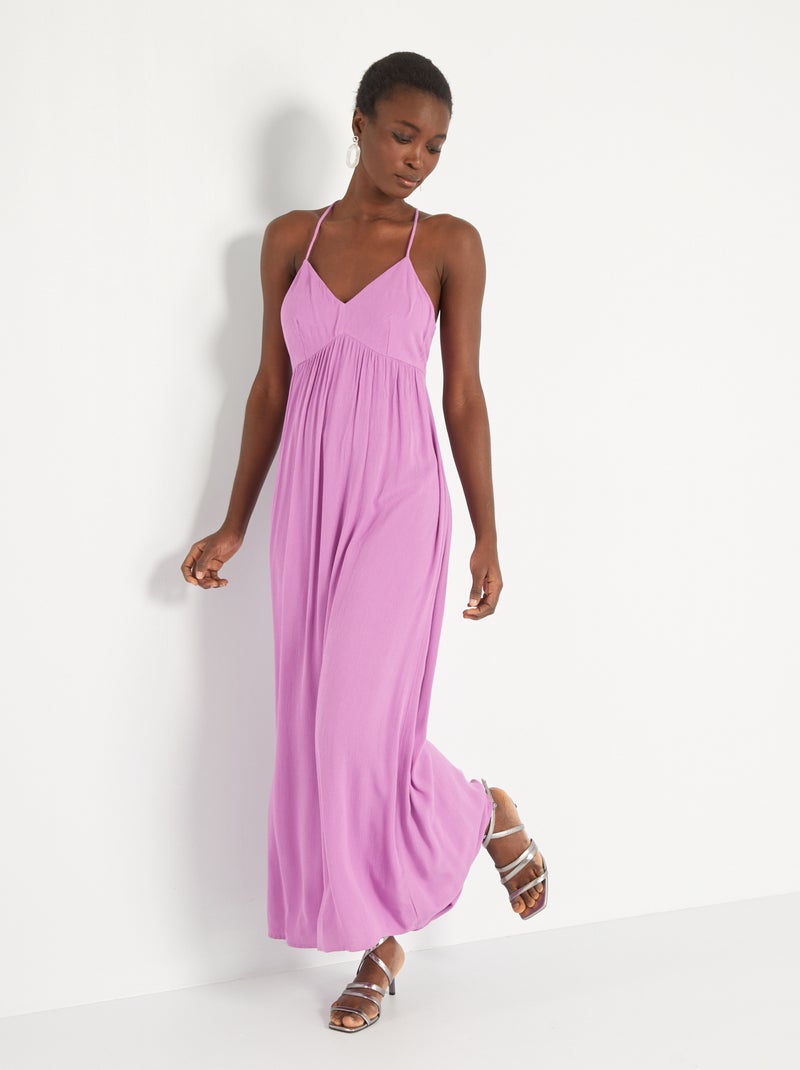 Robe longue à fines bretelles - Violet clair - 12.50€ - Kiabi