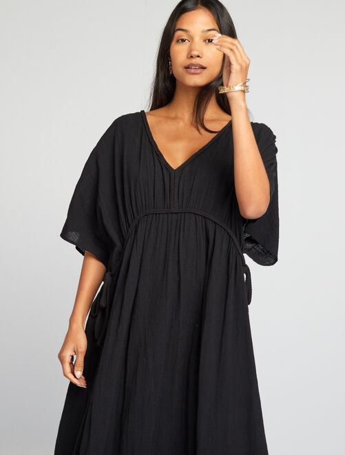 Robe gaze de coton noir