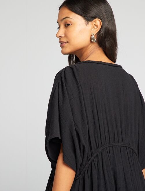 Robe gaze de coton noir