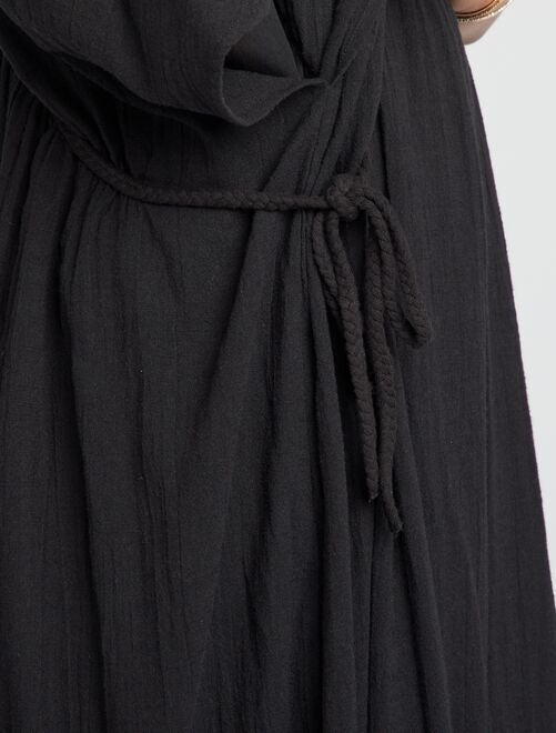 Robe gaze de coton noir