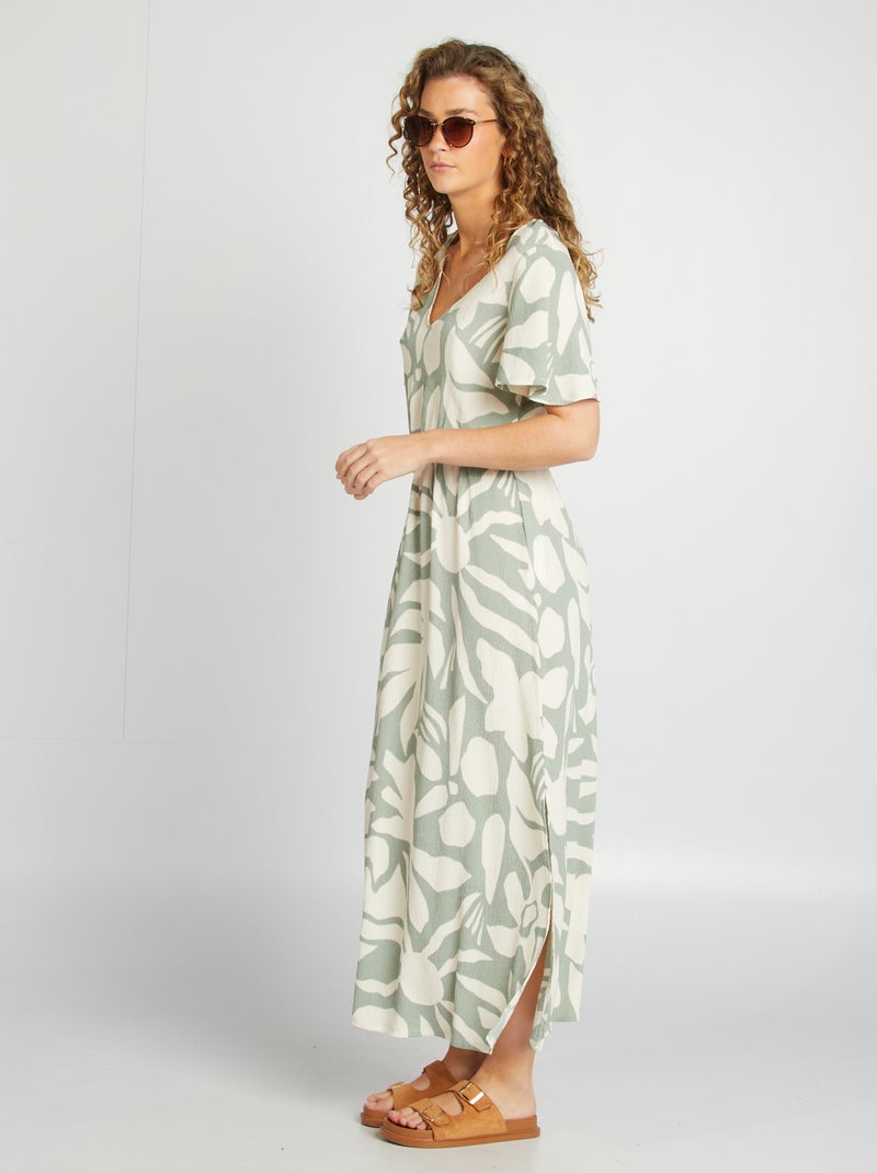 Robe longue en maille stretch - Vert - Kiabi - 5.40€