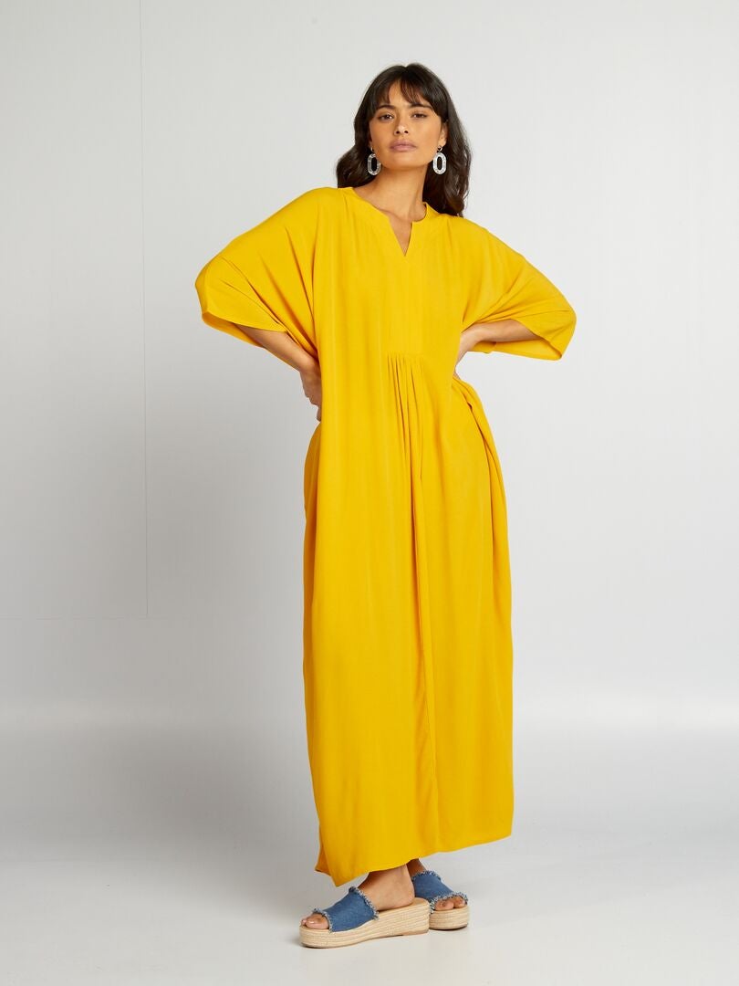 Robe longue fluide et légère - Jaune - Kiabi - 27.00€