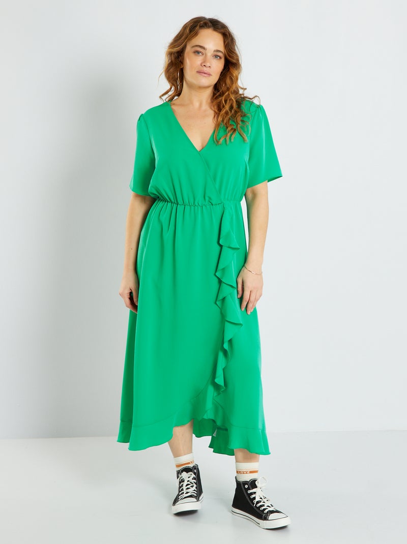 Robe longue fluide - Vert - 14.50€ - Kiabi