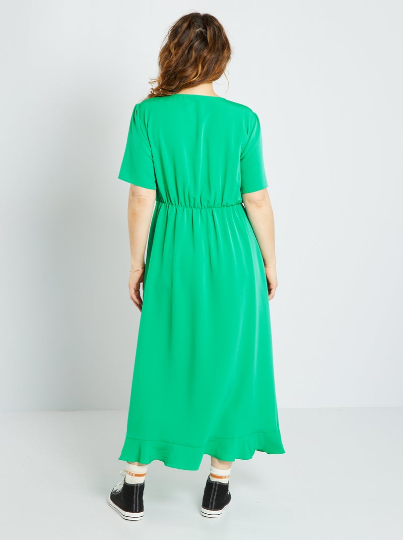 Robe longue fluide - Vert - 14.50€ - Kiabi