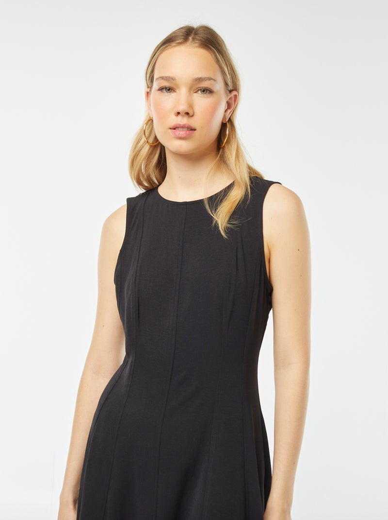 Robe longue forme patineuse sans manches - NOIR - Femme - 25.00€ - Kiabi