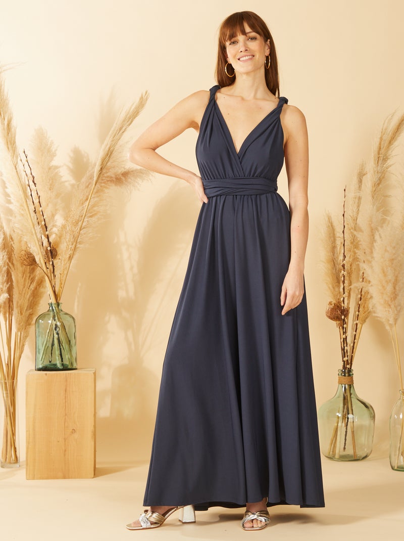 Robe longue multipositions - Bleu marine - Femme - 25.00€ - Kiabi