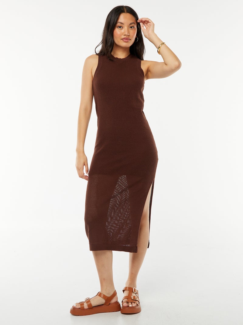 Robe longue sans manches - Marron - Femme - 12.00€ - Kiabi