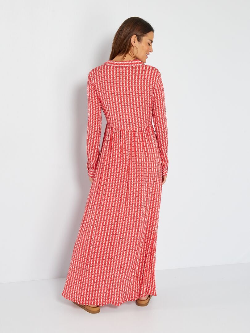 Robe longues imprimée à manches longues - Rouge - Kiabi - 29.00€