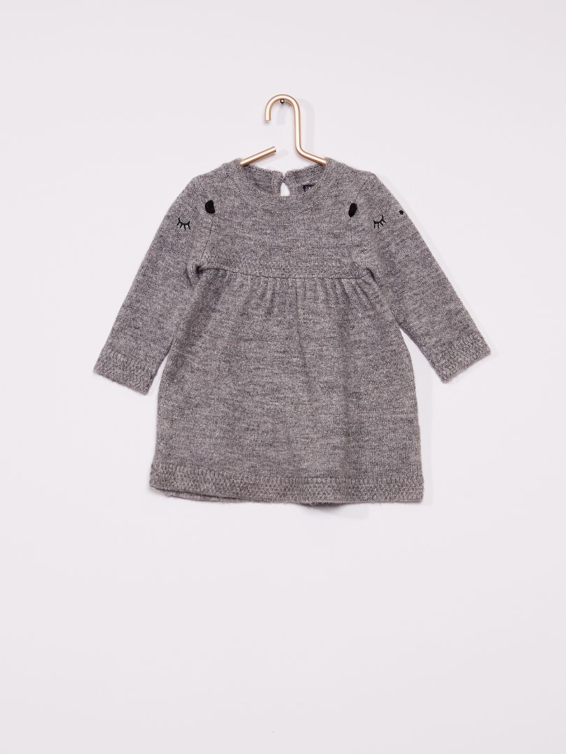 Robe maille tricot - gris - Kiabi - 12.00€