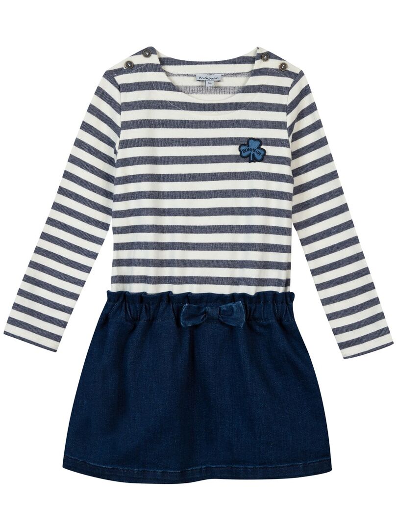 Robe manches longues effet 2 en 1 'Miniman' - Bleu - Kiabi - nu€