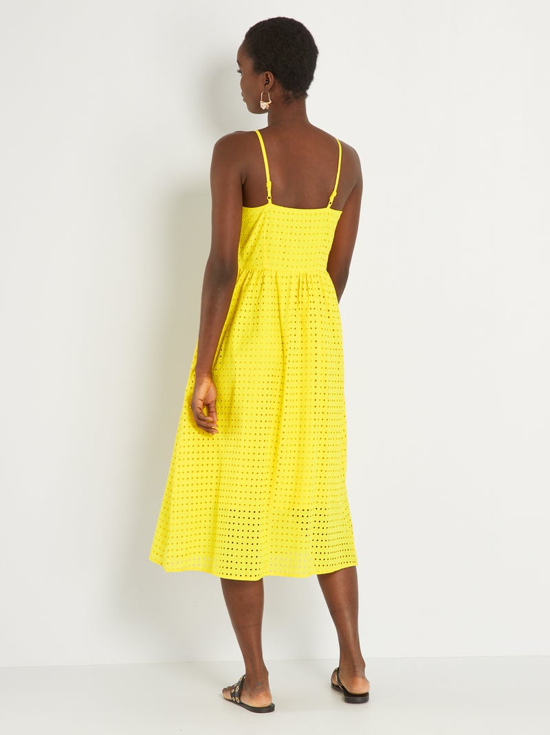 Robe midi à fines bretelles - jaune - 14.50€ - Kiabi