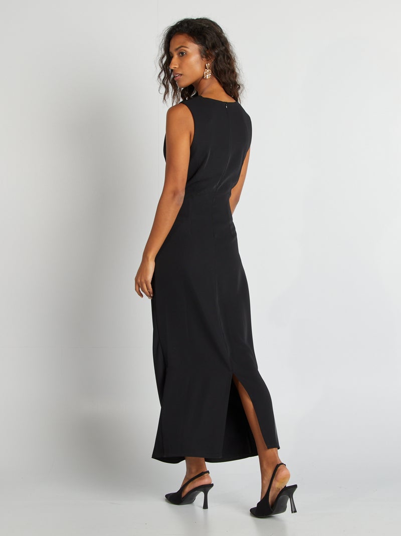 Robe midi drapée - noir - Femme - 7.50€ - Kiabi