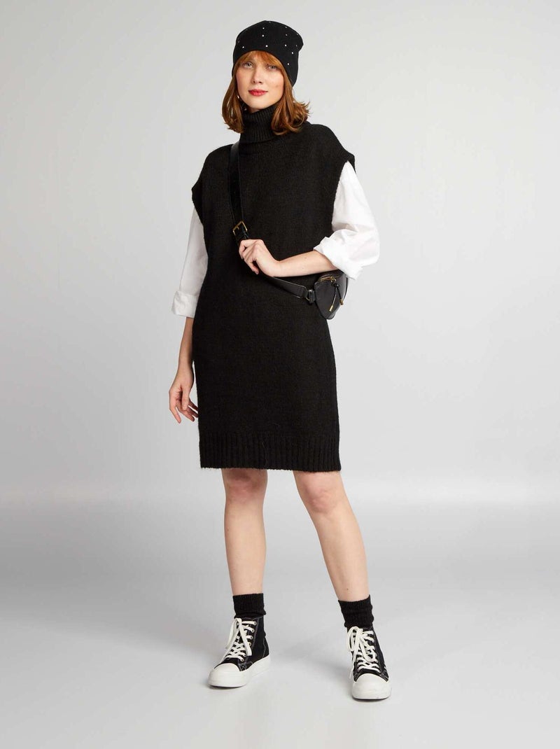 Robe pull à col roulé - noir - Kiabi - 27.00€