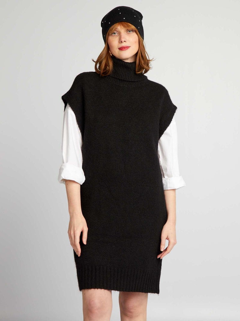 Robe pull à col roulé - noir - Kiabi - 27.00€