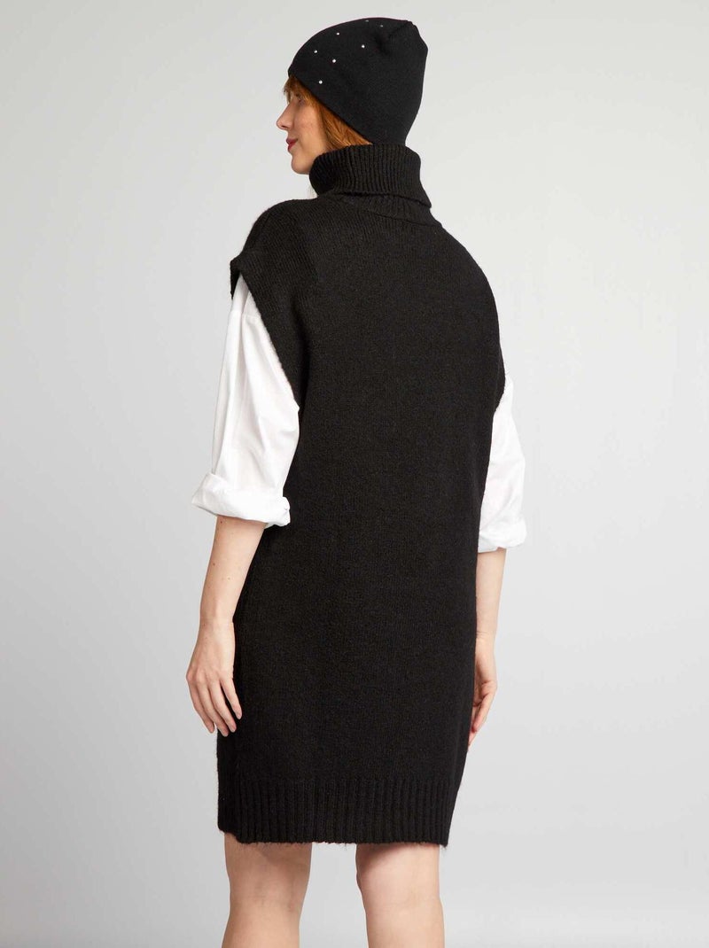 Robe pull à col roulé - noir - Kiabi - 27.00€