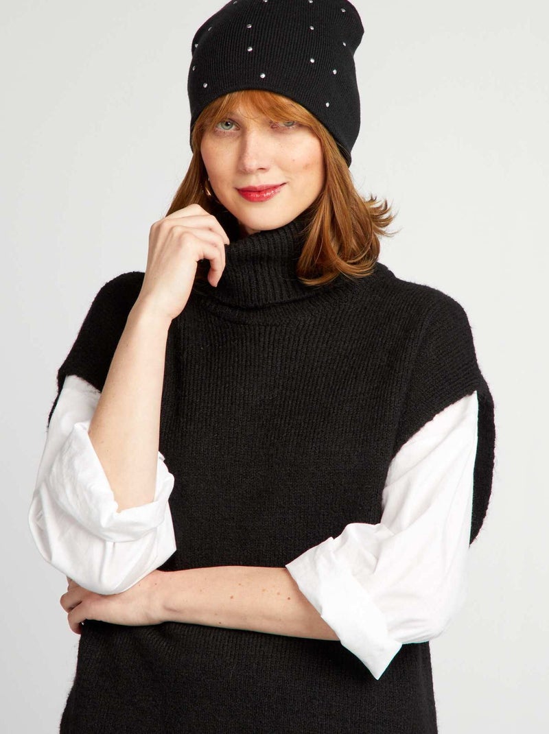 Robe pull à col roulé - noir - Kiabi - 27.00€