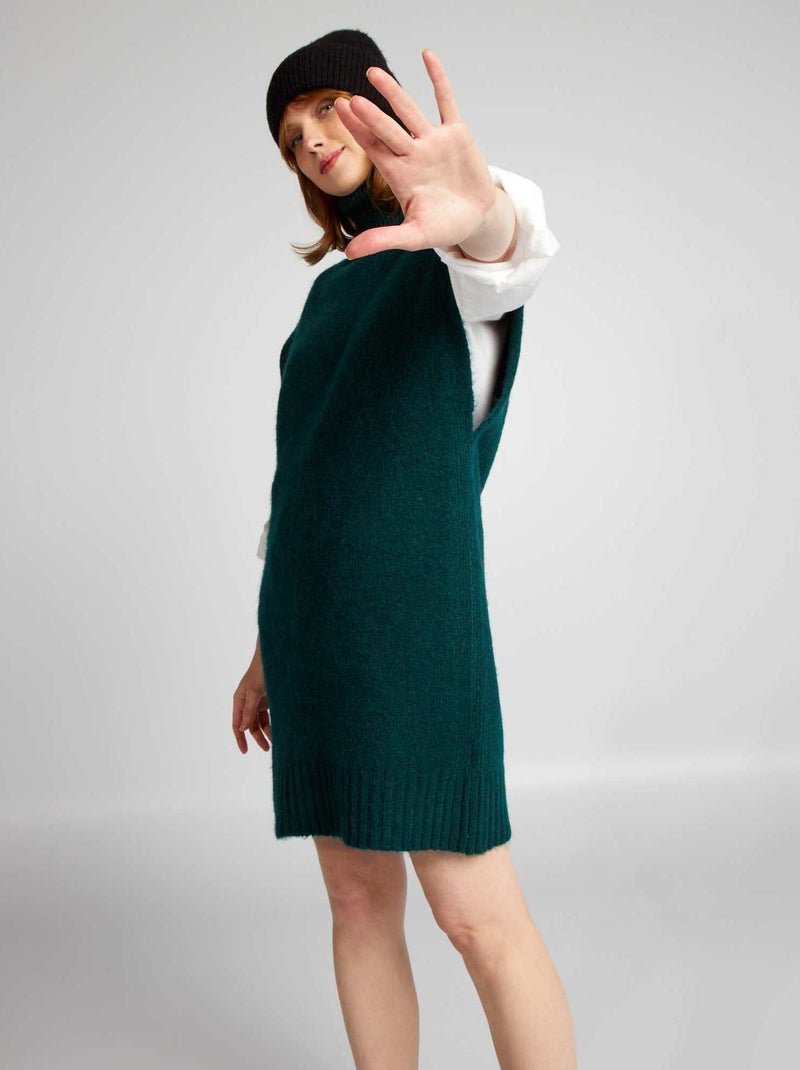 Robe pull à col roulé - Vert - 27.00€ - Kiabi