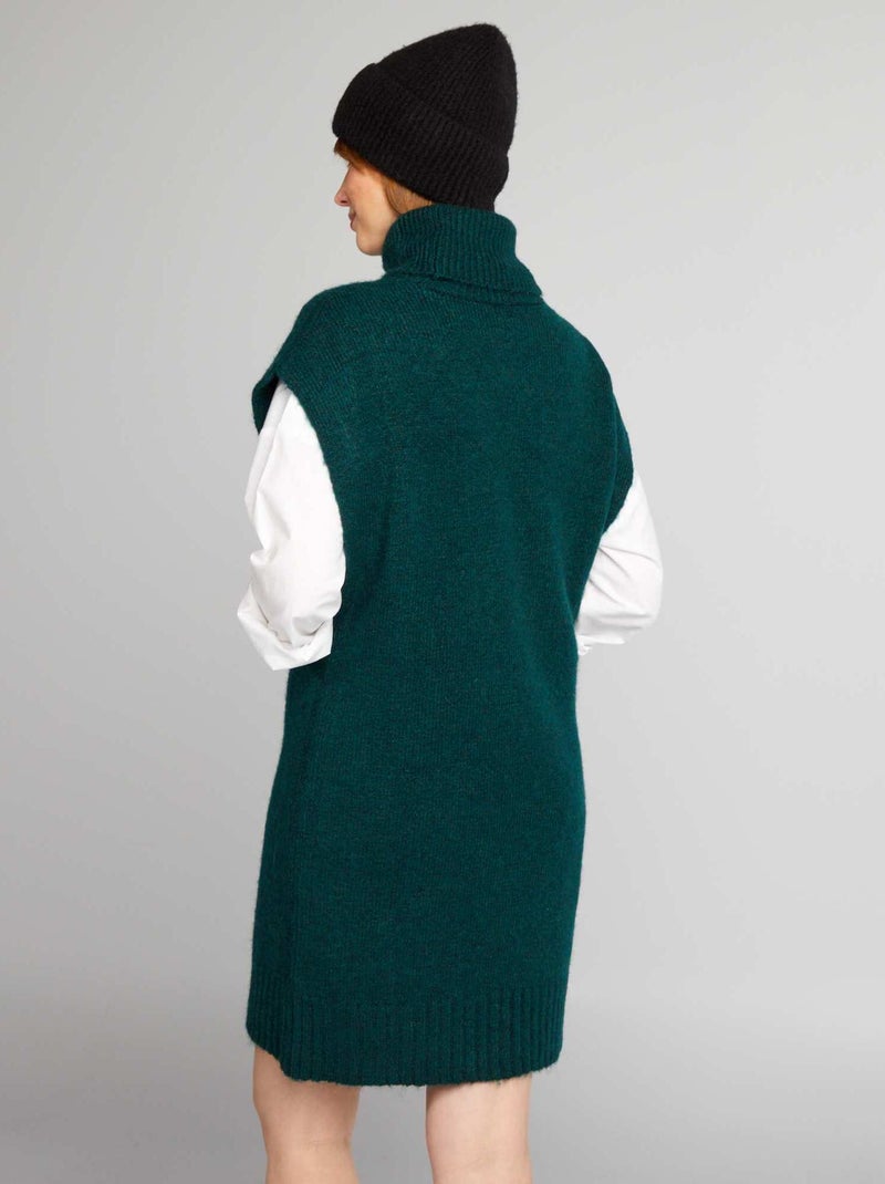 Robe pull à col roulé - Vert - 27.00€ - Kiabi