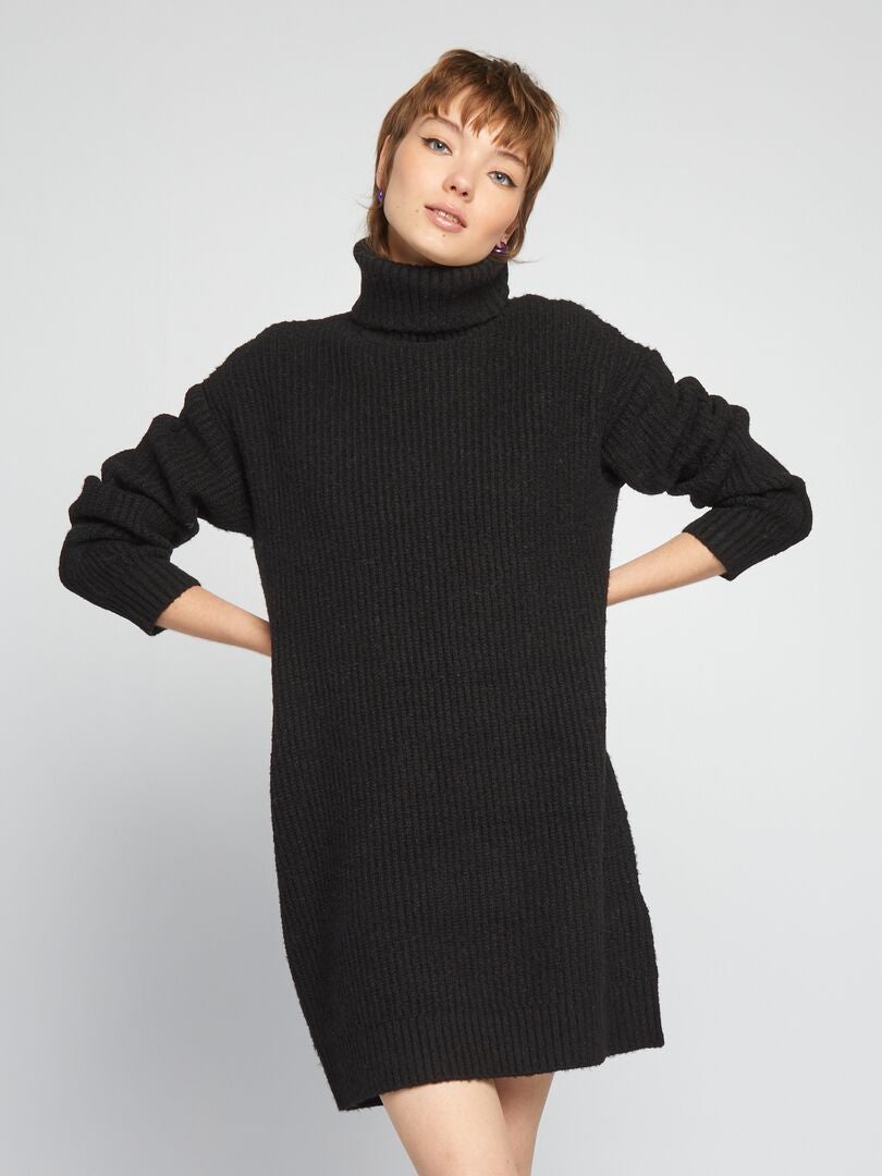 Robe pull col roulé - noir - Kiabi - 22.00€