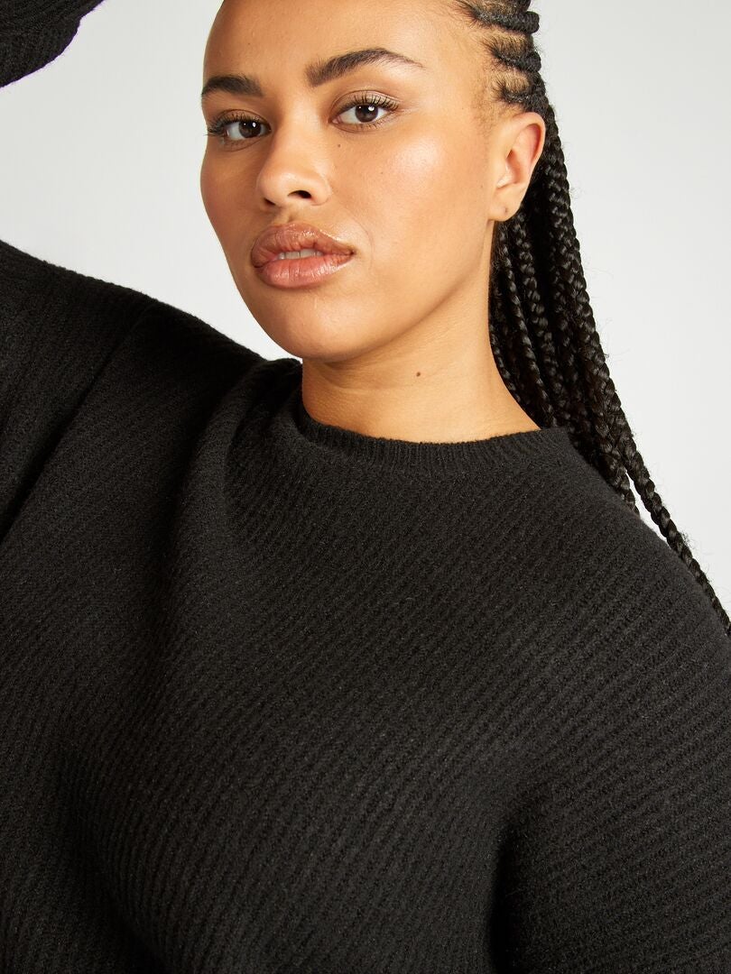 Robe pull courte en maille - noir - Kiabi - 25.00€