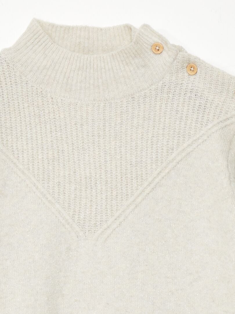 Robe pull en maille col montant - Beige - Kiabi - 15.00€