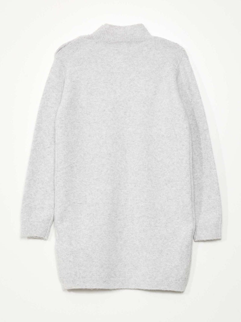 Robe pull en maille col montant - Gris - Kiabi - 15.00€