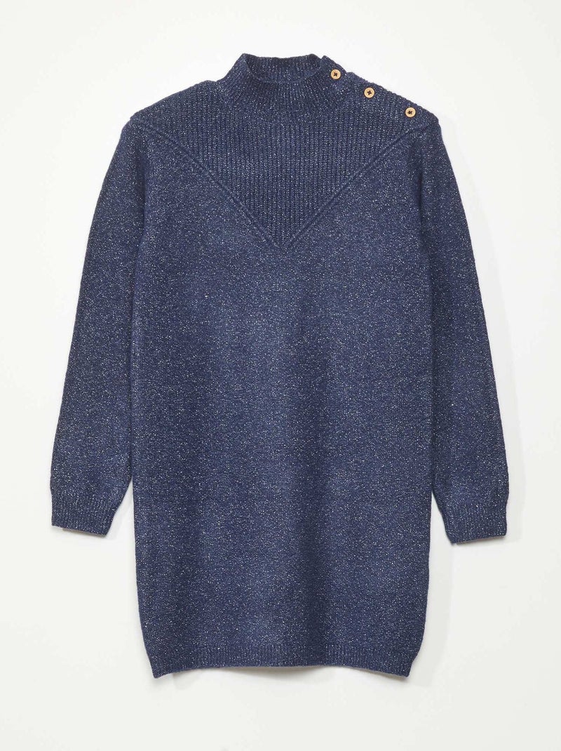 Robe pull en maille col montant - Noir - Kiabi - 15.00€