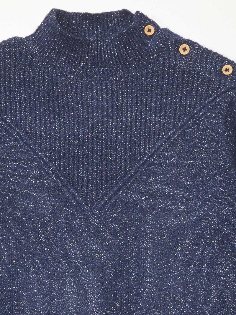 Robe pull en maille col montant - Noir - Kiabi - 15.00€