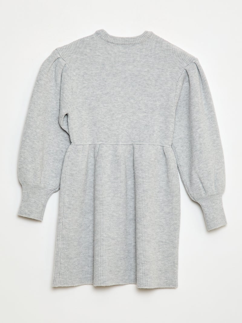 Robe pull en maille tricot douce - Gris - Fille - 15.00€ - Kiabi
