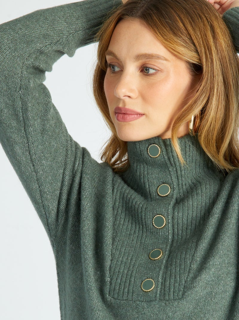 Robe pull grossesse col camionneur - Vert - Kiabi - 25.00€