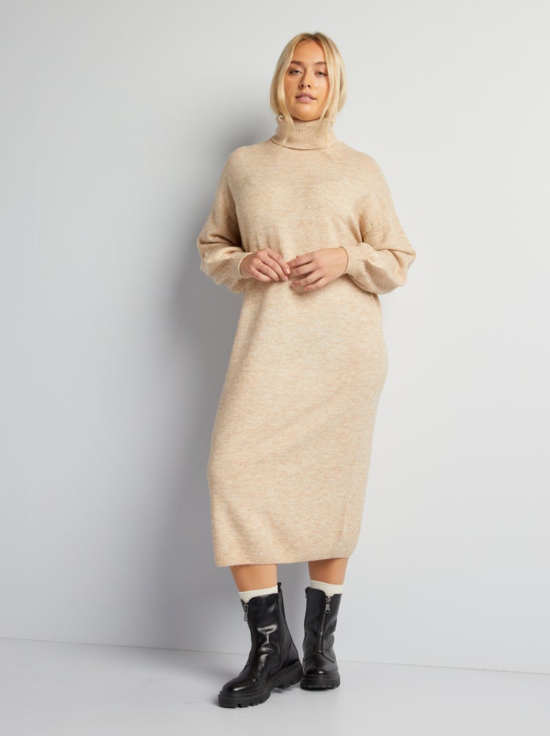 Robe pull mi-longue - Beige - Kiabi - 25.00€
