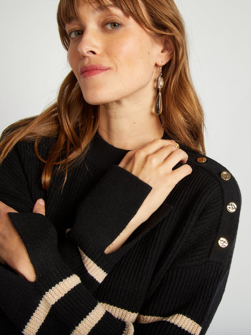 Robe pull style marinière - Noir marinière - 7.50€ - Kiabi