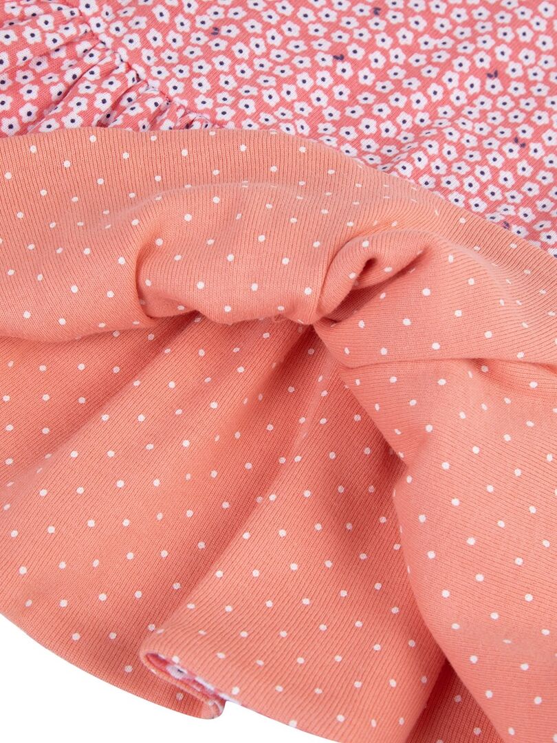 Robe Réversible En Maille Imprimée Petites Fleurs 'miniman' - Saumon ...