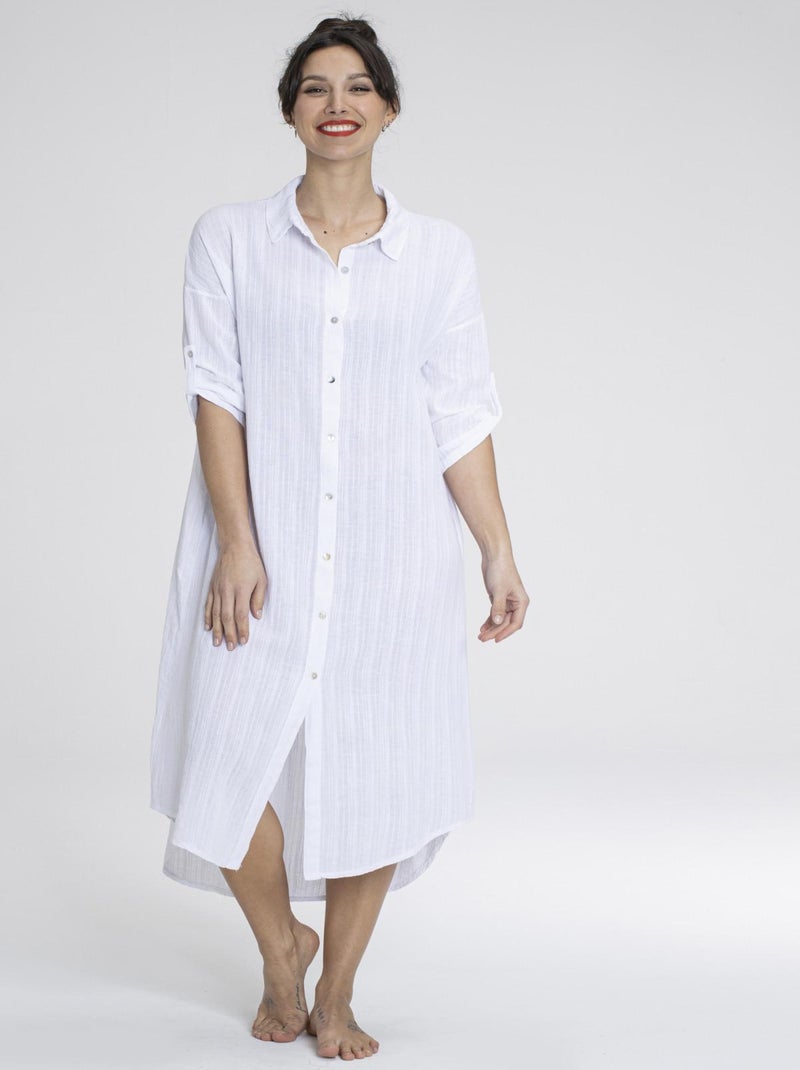 Robe ROMANE Blanc Robes chemise - Blanc - Kiabi - nu€