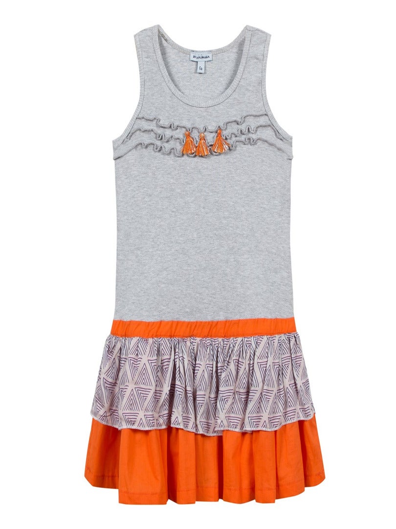 Robe Sans Manches Bi-matière 'miniman' - Gris clair - Kiabi - 22.00€