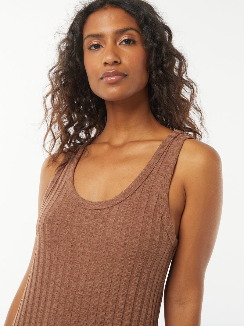 Robe unie sans manches - Marron - Femme - 18.00€ - Kiabi