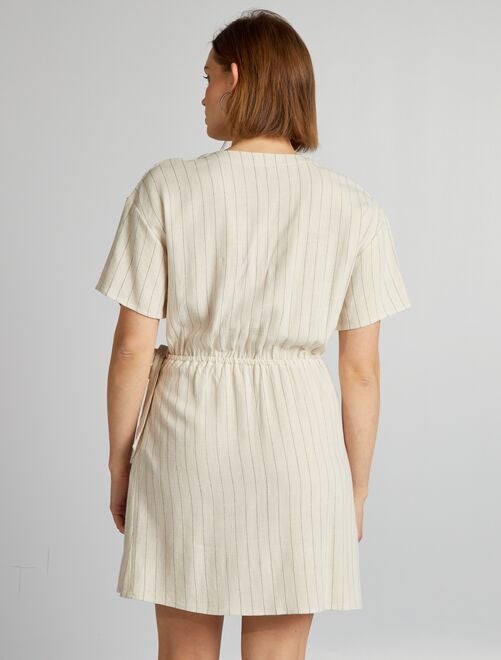 Robe en lin beige